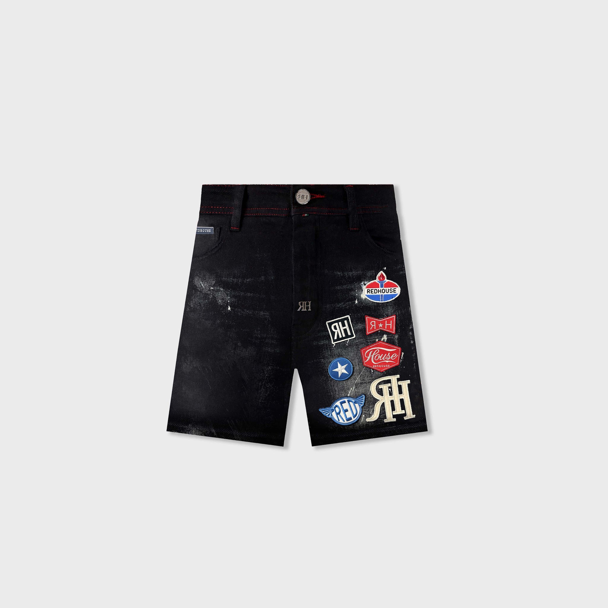 ЯH MIX PATCHWORK SHORTS | AGED BLACK